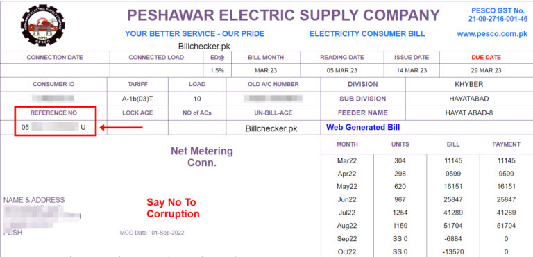 PESCO Online Bill December 2025 - Download Duplicate Copy